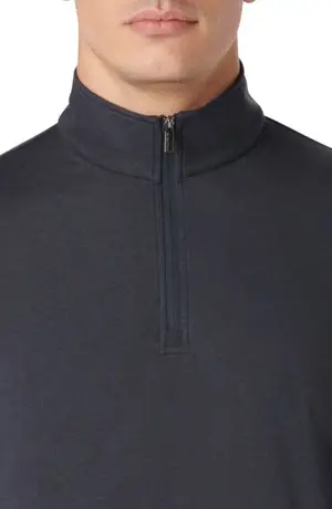 Bugatchi Quarter Zip Performance Pullover - Black