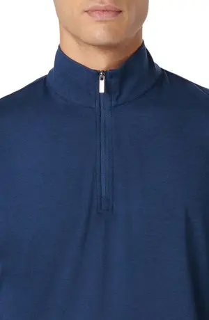 Bugatchi Quarter Zip Performance Pullover - Navy