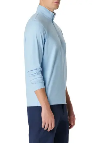 Bugatchi Quarter Zip Performance Pullover - Sky