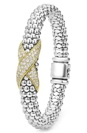 Lagos Embrace Pavé Diamond X Bracelet