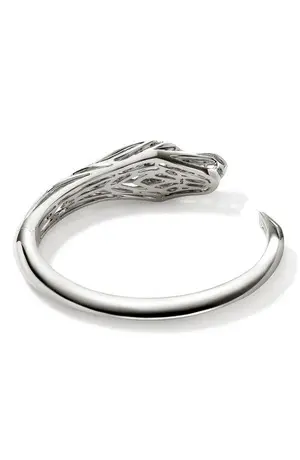 John Hardy Sterling Naga Hinged Cuff With Diamond And Sapphire
