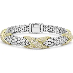 Lagos Embrace Diamond Station Bracelet - Silver
