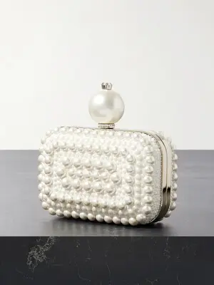 JIMMY CHOO Cloud Micro Embellished Clutch - White