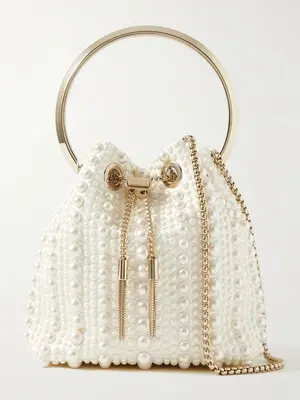 Jimmy Choo Bon Gold Tone Bucket Bags