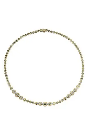 DRIES CRIEL DRIES CRIEL 18k Gold Graduated Diamond Link Chain Necklace