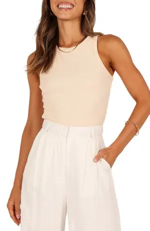 PETAL & PUP Ari Cotton Rib Tank - Beige