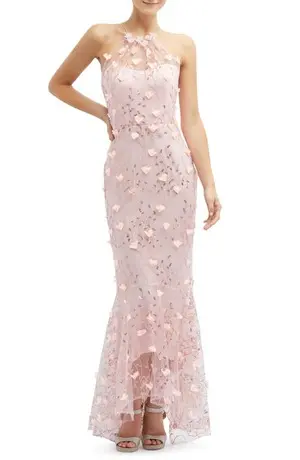 Dessy Collection Sequin Embroidered High-low Gown