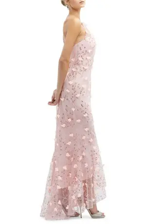 Dessy Collection Sequin Embroidered High-low Gown