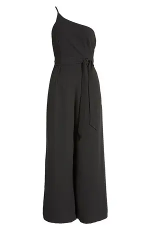 PETAL & PUP Leyton Asymmetric Jumpsuit - Black