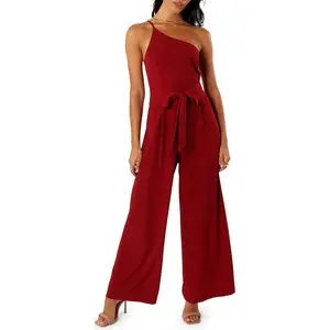 PETAL & PUP Petal & Pup Leyton Asymmetric Jumpsuit Burgundy