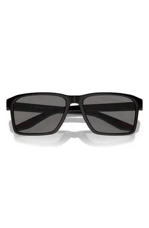 Prada 58mm Polarized Rectangle Sunglasses