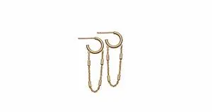 Jennifer Zeuner Jewelry Helmut Chain Drop Hoop Earrings - One-color