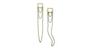 Jennifer Zeuner Jewelry Elmar Chain Huggie Earrings - One-color