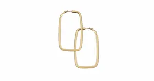 JENNIFER ZEUNER JEWELRY Jennifer Zeuner Jewelry Luke 2.5" Hoop Earrings In 18k Yellow Gold Plated Silver