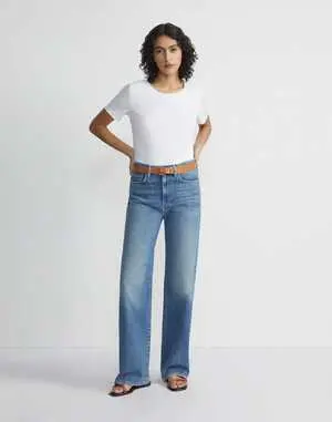 Lafayette 148 New York Cotton Rib Short Sleeve Crewneck T-shirt - White