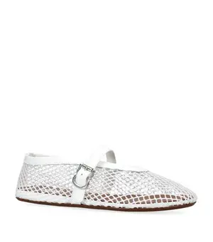Alaïa Leather Mesh Ballet Flats