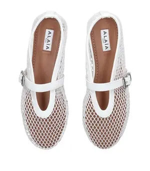 Alaïa Leather Mesh Ballet Flats