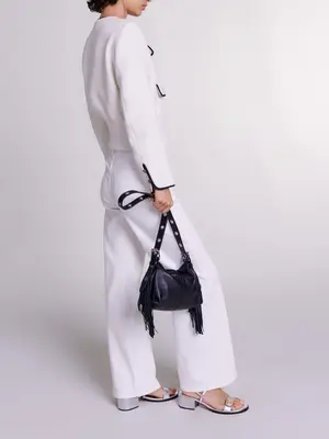 Maje Fitted Tweed Jacket With Braided Trims
