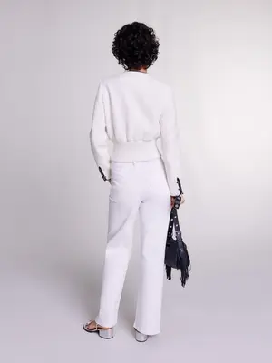 Maje Fitted Tweed Jacket With Braided Trims