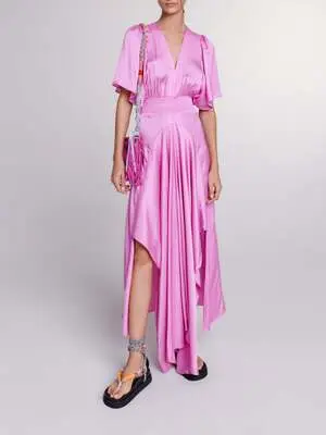 Maje Satin-look Maxi Dress - Pink