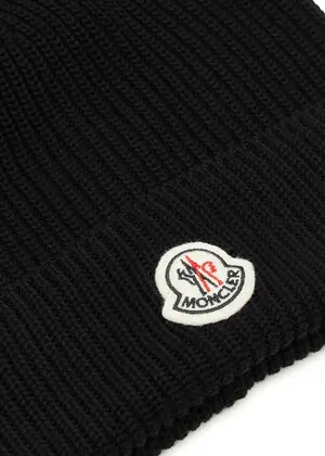 Moncler Logo Ribbed Cotton Beanie