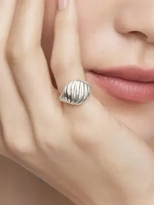 David Yurman Sculpted Cable Pinky Ring In Sterling 13mm