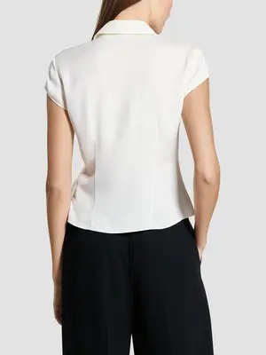 Theory Cap-sleeve Silk Button-front Shirt - Ivory