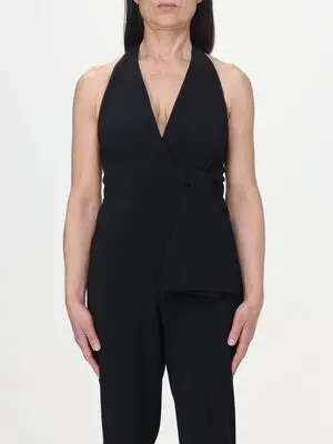 Pinko Pinko Halter Neck Wide Leg Jumpsuit With Bow Detail Black