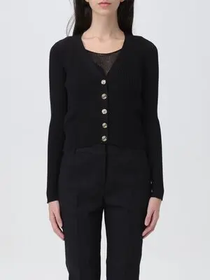 Pinko Ribbed V-neck Cardigan - Black