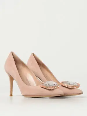 GIANVITO ROSSI Suede Pointed Toe High Heel Pumps With Embellished Detail