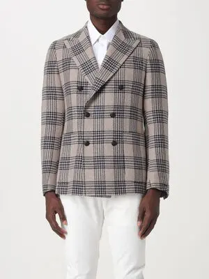 Tagliatore Double-breasted Plaid Blazer - Tobacco