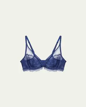 Simone Perele Canopee Scalloped Lace Plunge Bra Midnight