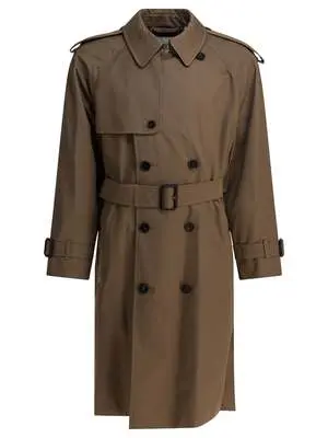 Burberry Long Gabardine Trench Coat - Brown