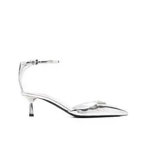 Prada Leather Pumps Silver