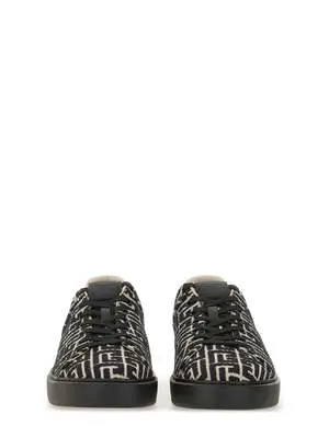 Balmain Jacquard 'b Court' Sneakers - Black