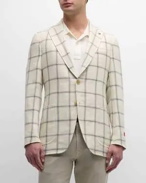 Isaia Isaia Windowpane Sport Coat - White