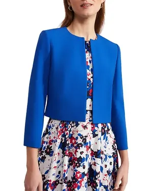 HOBBS LONDON Elize Crepe Jacket - Lapis Blue