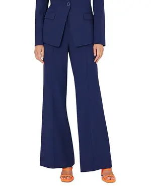 MILLY Nash Cady Wide Leg Pants - Navy