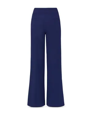 MILLY Nash Cady Wide Leg Pants - Navy