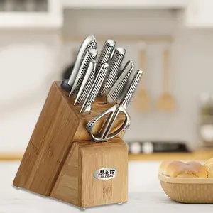 GLOBAL 10 Piece Takashi Knife Block Set - Brown