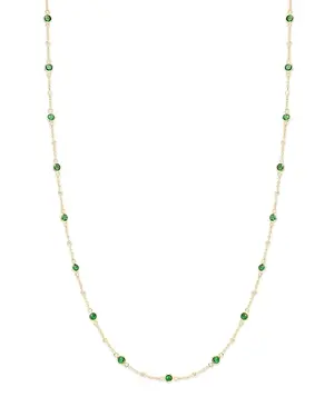Bloomingdale'S Emerald & Diamond Collar Necklace - Emerald/gold