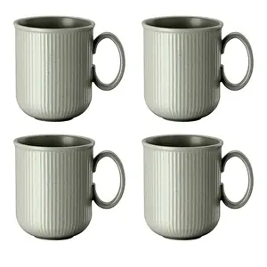 ROSENTHAL Thomas Clay Mugs, Set Of 4 Gray