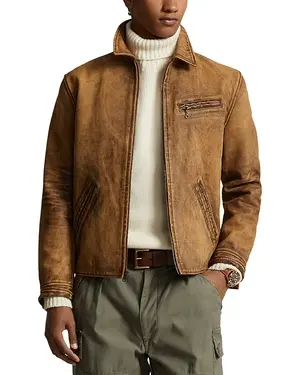 Ralph Lauren Leather Newsboy Jacket