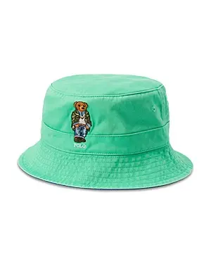 Ralph Lauren Polo Bear Twill Bucket Hat In Classic Kelly  display picture 1
