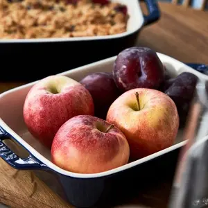 STAUB 3 Pc Rectangular Stoneware Bakers Set - Dark Blue