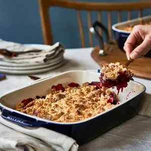 STAUB 3 Pc Rectangular Stoneware Bakers Set - Dark Blue