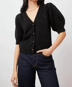 Rails Isla Cardigan In Confetti - Black