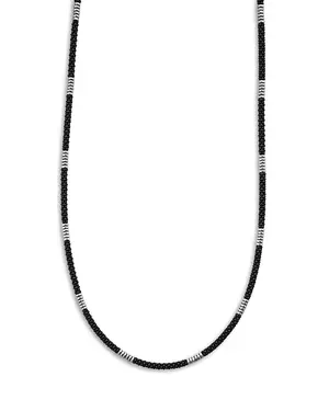Lagos Sterling Silver Anthem Black Ceramic Station Necklace - Black/silver