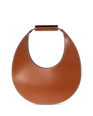Staud Moon Leather Saddle Bag - Tan