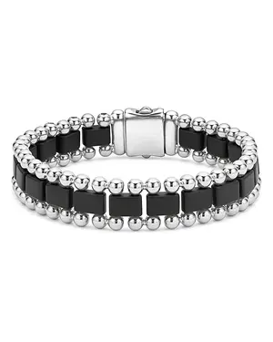 Lagos Stainless Steel And Ceramic Anthem Bracelet - Black/silver